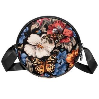 Generic Sac &agrave; bandouli&egrave;re rond pour femme, petit sac &agrave; bandouli&egrave;re avec fermeture &eacute;clair, bretelles r&eacute;glables, style d&eacute;contract&eacute;, pour femmes et filles