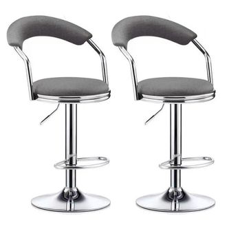 Generic Drehbare, H&ouml;henverstellbare Barhocker (2Er-Set) mit R&uuml;ckenlehne, Metallgestell, Sitzkissen Aus Pu und Fu&szlig;st&uuml;tze f&uuml;r Tresen und Bartheken (60-80 cm)