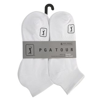 PGA TOUR Unisex 6 Pack Qtr White Socken, Wei&szlig;, Einheitsgr&ouml;&szlig;e
