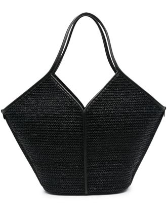 Hereu Calella Handtasche aus Bast - Schwarz