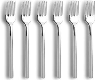 Ogo Living Lot 6 fourchettes à dessert nature 18cm en acier inoxydable - 5014174
