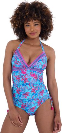 Joe Browns Damen Tropical Floral Halterneck Top Tankini-Oberteil, Azurblau/Mehrfarbig, 38