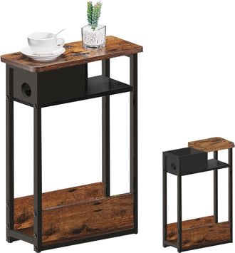 Oye Swimwear Beistelltisch, Sofatisch, Couchtisch mit Ablagefl&auml;che, Schmaler Nachttisch mit Ablagen, Nachttisch f&uuml;r Wohnzimmer, Schlafzimmer