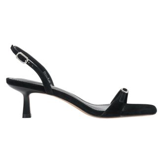 Estro & Luminara Femme, Chaussures, Noir, Taille: 39 EU Sandales en velours &agrave; petits talons et boucles en strass