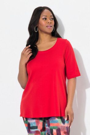 Ulla Popken T-Shirt Pima Cotton Shirt A-Linie Rundhals Halbarm