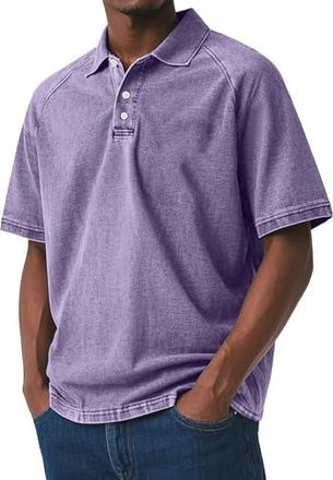 Generic Haut basique &agrave; manches courtes uni pour homme - Mode pour homme - Couleur unie - R&eacute;tro - Manches courtes - Pour int&eacute;rieur et ext&eacute;rieur, violet, 4XL