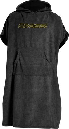 Cressi Poncho Robe Black L/XL 92x118 cm - Multifunktionaler Schutz Poncho Bademantel, Schwarz, Unisex