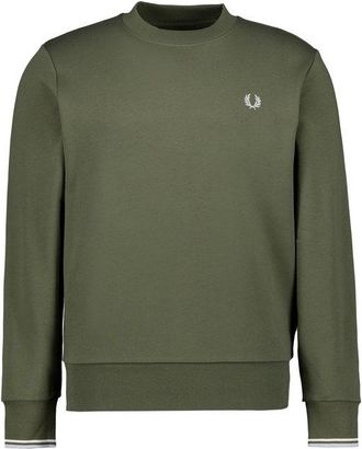 Fred Perry Herren Sweatshirt gr&uuml;n unifarben