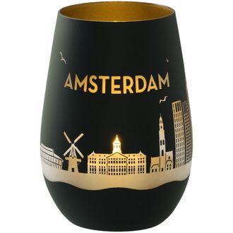 Goodtimes Windlicht Amsterdam Skyline (Schwarz & Gold)