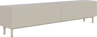 Selsey TV Schrank Mit Gefr&auml;ster Front, 175 cm, Greige - Elegantes TV Board F&uuml;r Wohnwand Wohnzimmer, Moderner Look Mit Metallf&uuml;&szlig;en, Praktische Stauf&auml;cher, Sel