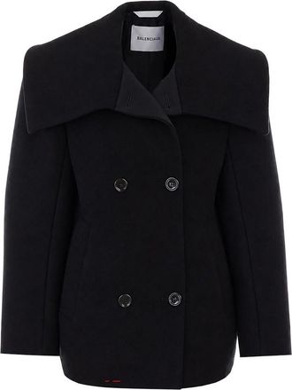 Balenciaga Kurzer Mantel - Schwarz