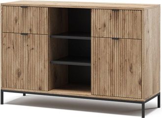 Vicco Kommode Eliza, Viking Oak, 120 x 81.2 cm mit 2 Schubladen und 2 T&uuml;ren, Vicco
