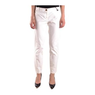 Elisabetta Franchi Femme, Pantalons, Blanc, Taille: 46 FR Pantalon Taille Haute Blanc
