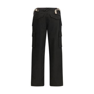 Burberry Mens Black Cotton Cargo Pants