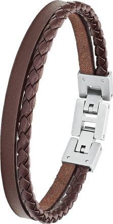 s.Oliver Armband Edelstahl/Leder für Herren, Armschmuck, Kommt in Schmuck Geschenk Box