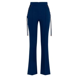 Elisabetta Franchi Femme, Pantalons, Bleu, Taille: 42 FR Pantalon &Eacute;vas&eacute; &agrave; la Silhouette &Eacute;l&eacute;gante
