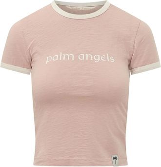 Palm Angels Hollywood Slim Tee - - Tops - Damen - Rosa - M