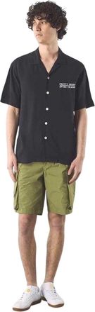 Pretty Green Spike Island Hemd f&uuml;r Herren, kurz&auml;rmlig (Schwarz)
