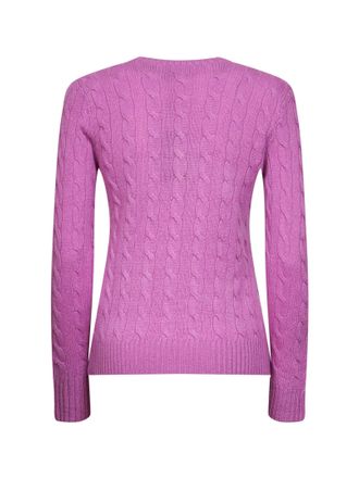 Polo Ralph Lauren Womens Cable-Knit Sweater Wool-Cashmere Purple