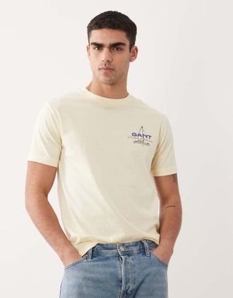 GANT T-shirt &agrave; imprim&eacute; nautique sur la poitrine - Jaune clair