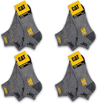 CAT Caterpillar 12 Paar WORK SNEAKERS ArbeitsSneaker Sneaker ArbeitsSocken Socken Strümpfe Größe 39-50 (39-42, 12 Paar Grau-Melange)