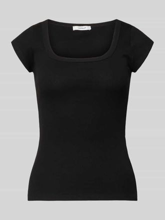 Topshop T-Shirt in Ripp-Optik mit Karree-Ausschnitt Modell METTE