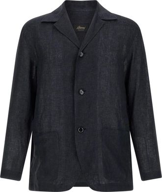 Brioni Homme, Vestes, Bleu, Taille: L Chemise en lin dinspiration blazer