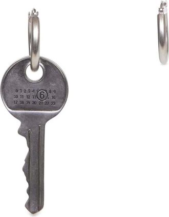 Maison Margiela Homme, Accessoires, Gris, Taille: ONE Size Key Earrings
