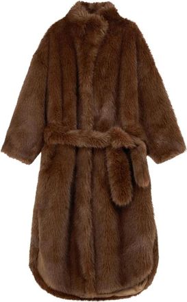Frankie Shop Femme, Manteaux, Brun, Taille: 36 FR Ravello Faux Fur Robe Coat