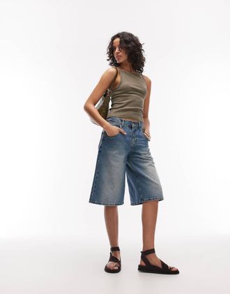 Levi's Bermuda en jean long ultra baggy - Bleu moyen