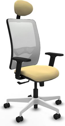 Piqueras y Crespo Schreibtischstuhl mit Rollen Zulema mit 2D-Armen, h&ouml;henverstellbarer Lendenwirbelst&uuml;tze und festem Kopfteil, ausgestattet mit 3 Positionen und Schneid