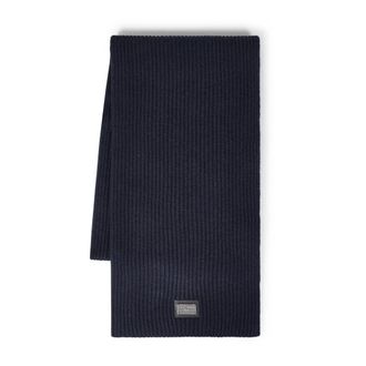 Dolce & Gabbana Wollschal mit Logo-Plakette - - Accessories - Herren - Blau - ONE SIZE