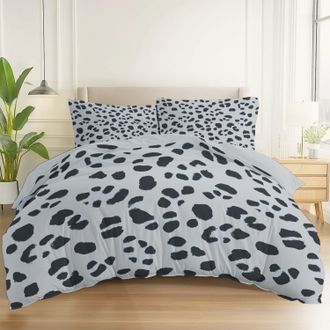Generic Bettw&auml;sche Set Abstrakt Camouflage Leopardenmuster Thema, Reversibel Einfache Pflege Bettbezug mit 2 Kissenbezug 80 x 80 cm, 135 x 200 cm Weiche Geb&uuml;r
