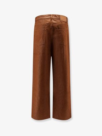 Walk In Paris Mens Trousers Baggy Brown Denim Cotton