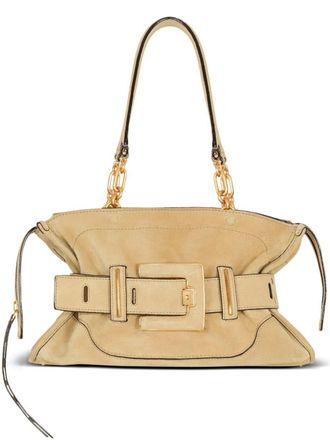 Balmain Anthem Suede Leather Shoulder Bag