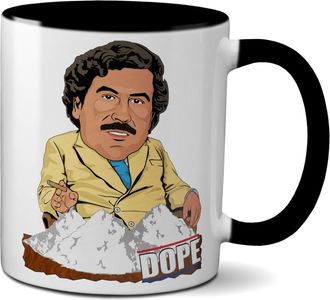 OM3 Pablo-Cartoon - Tasse | Keramik Becher | 11oz 325ml | Beidseitig Bedruckt | Schwarz