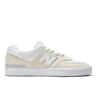 New Balance Unisexe NB Numeric 574 Vulc en Blanc, Su&egrave;de/Mesh, Taille 41.5 Large