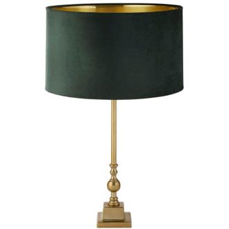 Searchlight Lampe de table dor&eacute;e Whitby avec capuche verte - EU81214GR