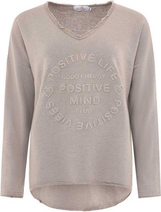 Zwillingsherz Sweatshirt Positive Mind (1-tlg) Fransen