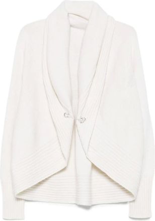 Alberta Ferretti Femme, Vestes, Beige, Taille: 36 FR Cardigan &agrave; col ch&acirc;le