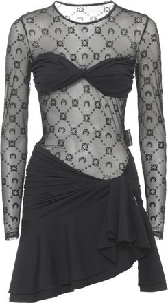 Marine Serre Femme, Robes, Noir, Taille: 40 FR Moon Tulle Dress