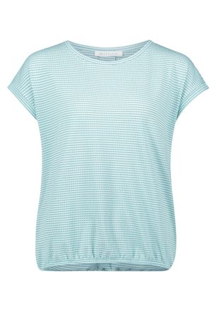 Betty & Co Damen Casual-Shirt mit Gummizug L, Mint/Petrol