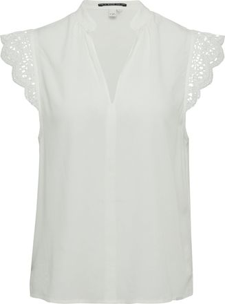 QS by s.Oliver Damen 2162739 Bluse mit Spitze, Ecru, 42