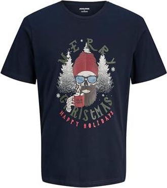 Jack & Jones Jjnoel Xmas Tee SS Crew Neck JNR T-Shirt pour Homme, Sky Captain, 12 Ans