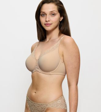 Triumph Minimizer-BH TRIUMPH Amourette W01, Damen, Gr. 80, Cup H, beige, Obermaterial: 68% Polyamid, 32% Elasthan, BHs Minimizer-BH, verkleinert die Brust opt