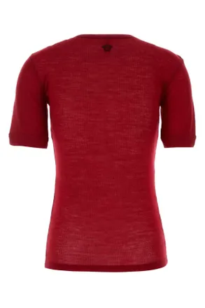 Versace Womens Red Wool T-Shirt Lipstickred Exterior: Virgin T-shirts And Polos