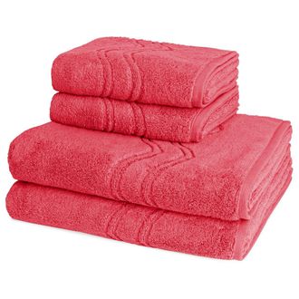 ROSS 4 teiliges Frottier-Set - Cashmere Feeling (2 X Handtuch 2 X Duschtuch im Set) - 520 g/m2 - Baumwolle - Walkfrottee - saugstark - weich und flauschig 