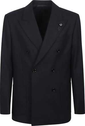 Lardini blazer en laine à boutonnière croisée - Bleu