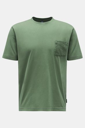 04651/ Herren - Rundhals-T-Shirt Seamap Pocket Tee gr&uuml;n