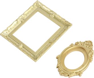 Garneck 2 Stücke Mini Fotorahmen Handwerk Simulation Vintage Bilderrahmen Mini